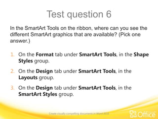 Training presentation create visually compelling documents in word 2010 ...