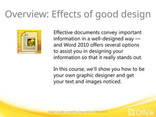 Training Presentation - Create visually compelling documents in Word ...