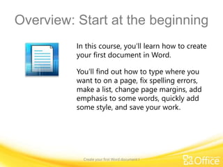 training presentation - create your first word document i.pptx