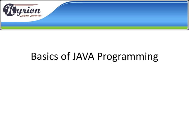 Training presentation JAVA | PPTX