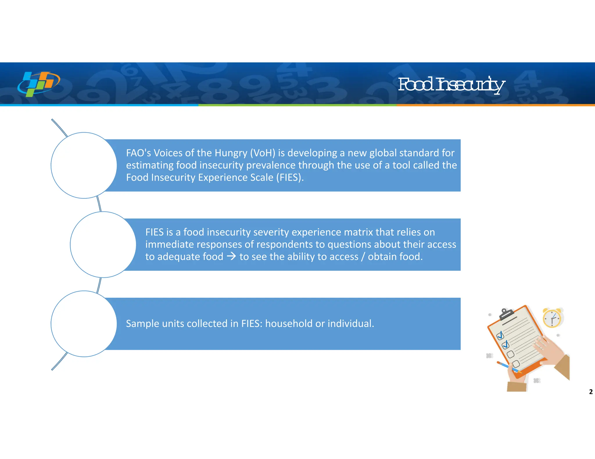 TRAINING PRESENTATION ON MEASURING THE FOOD INSECURITY EXPERIENCE SCALE ...