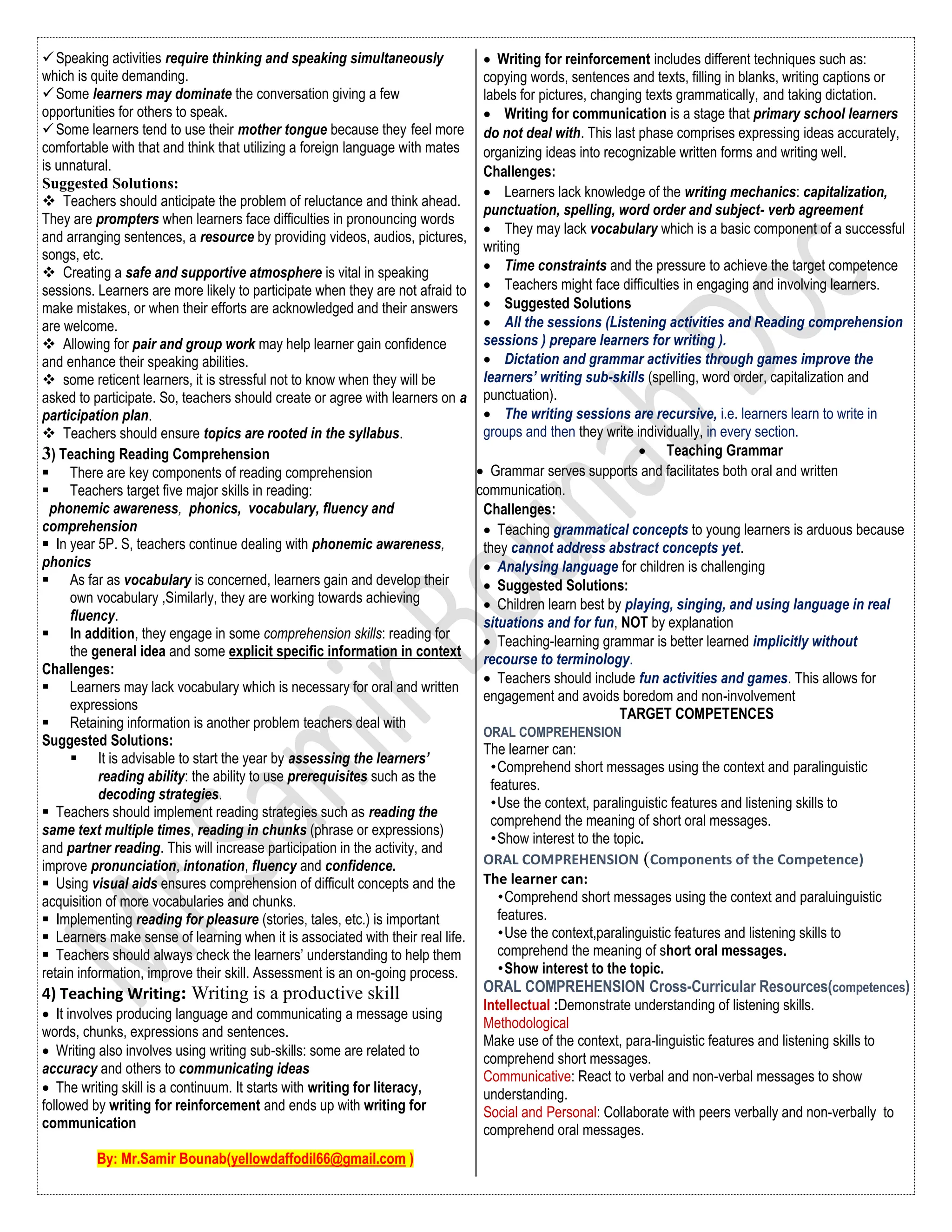 Training Primary School Teachers 5PS Didactic Guide & Syllabus teacher ...