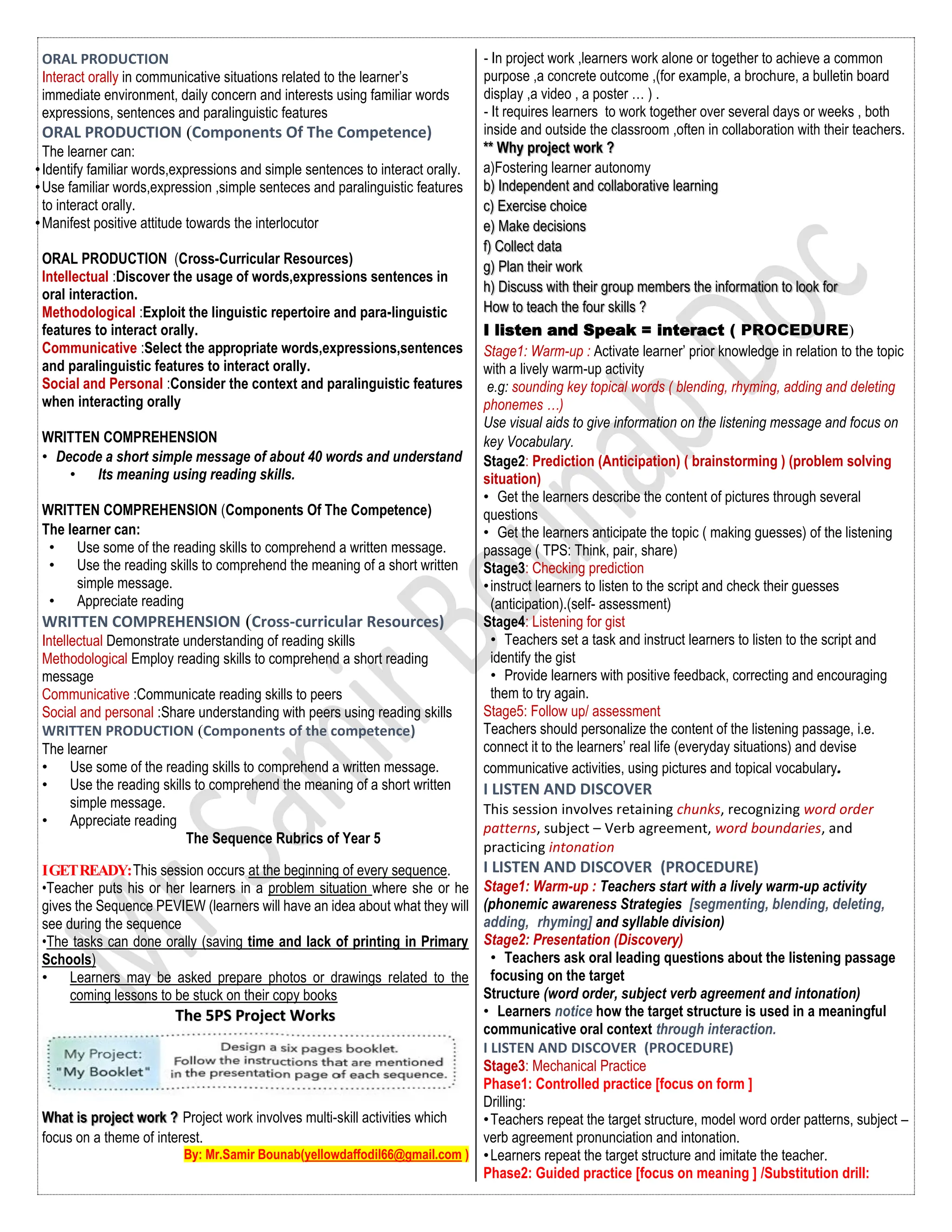 Training Primary School Teachers 5PS Didactic Guide & Syllabus teacher ...