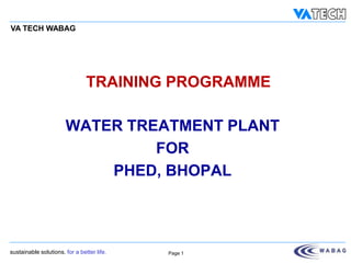 Training process manual for wtp narmada | PPTX