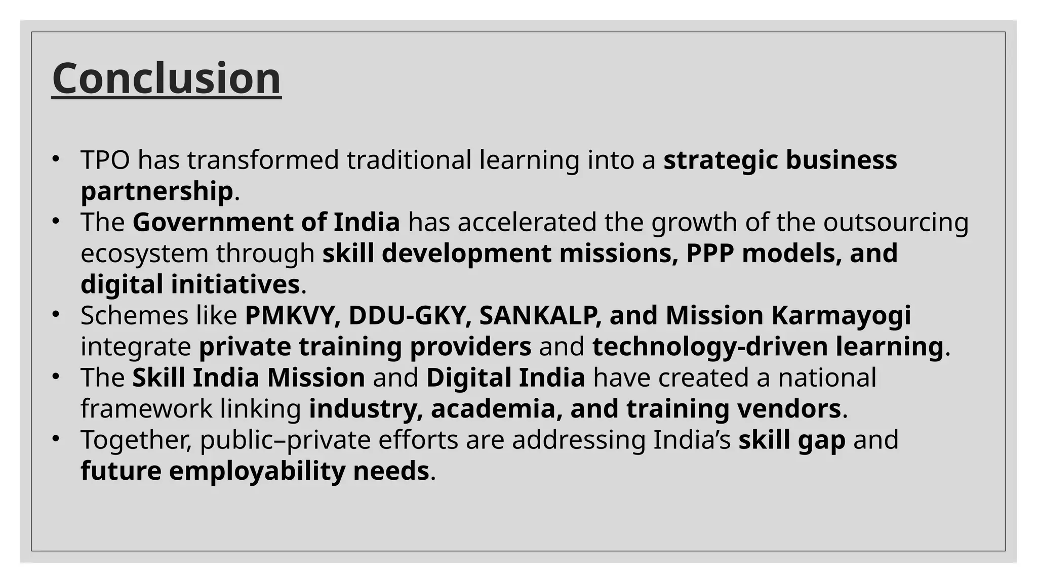 TRAINING PROCESS OUTSOURCING with government schemes | PPTX