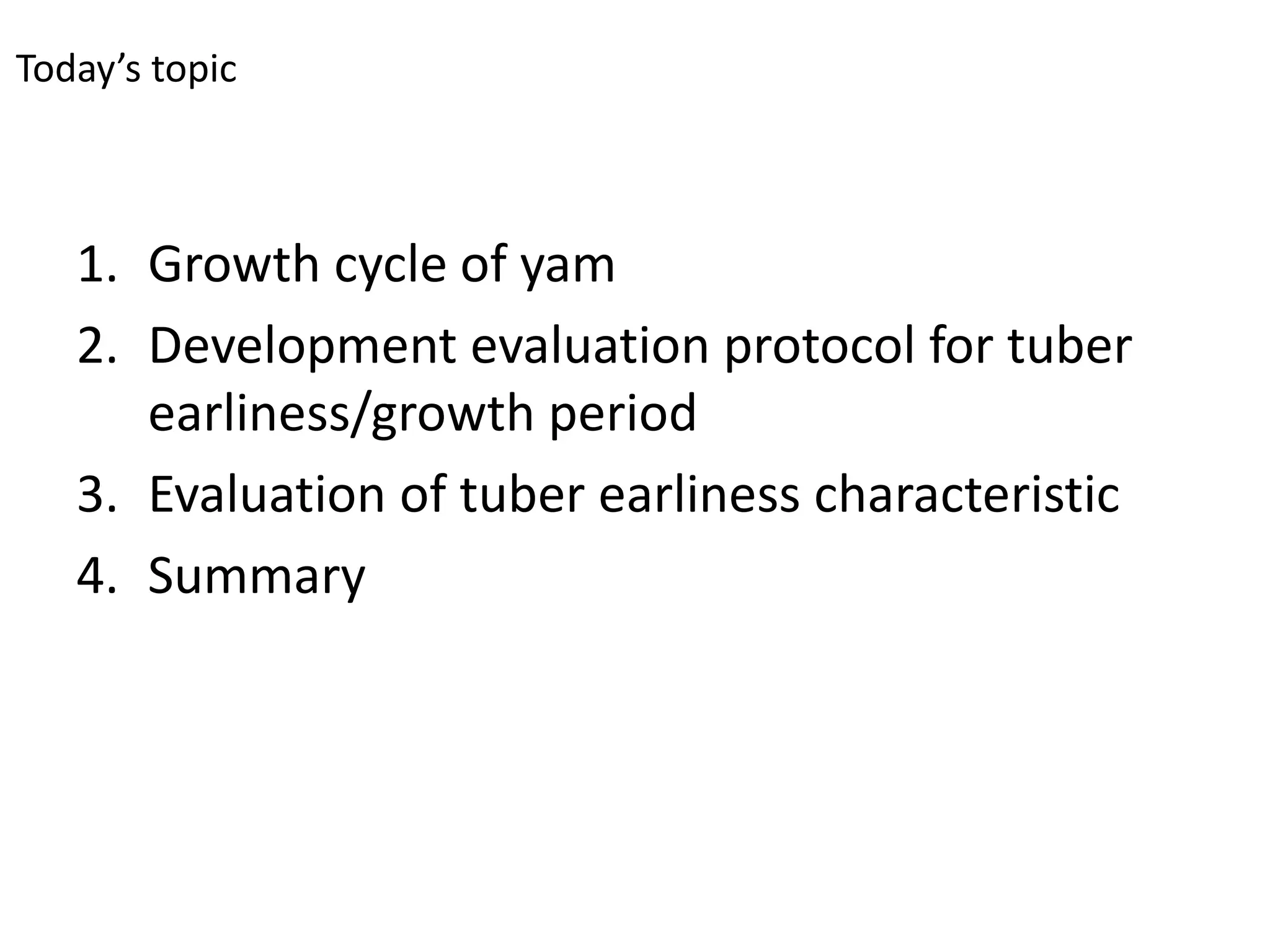 Yam Physiology | PPTX