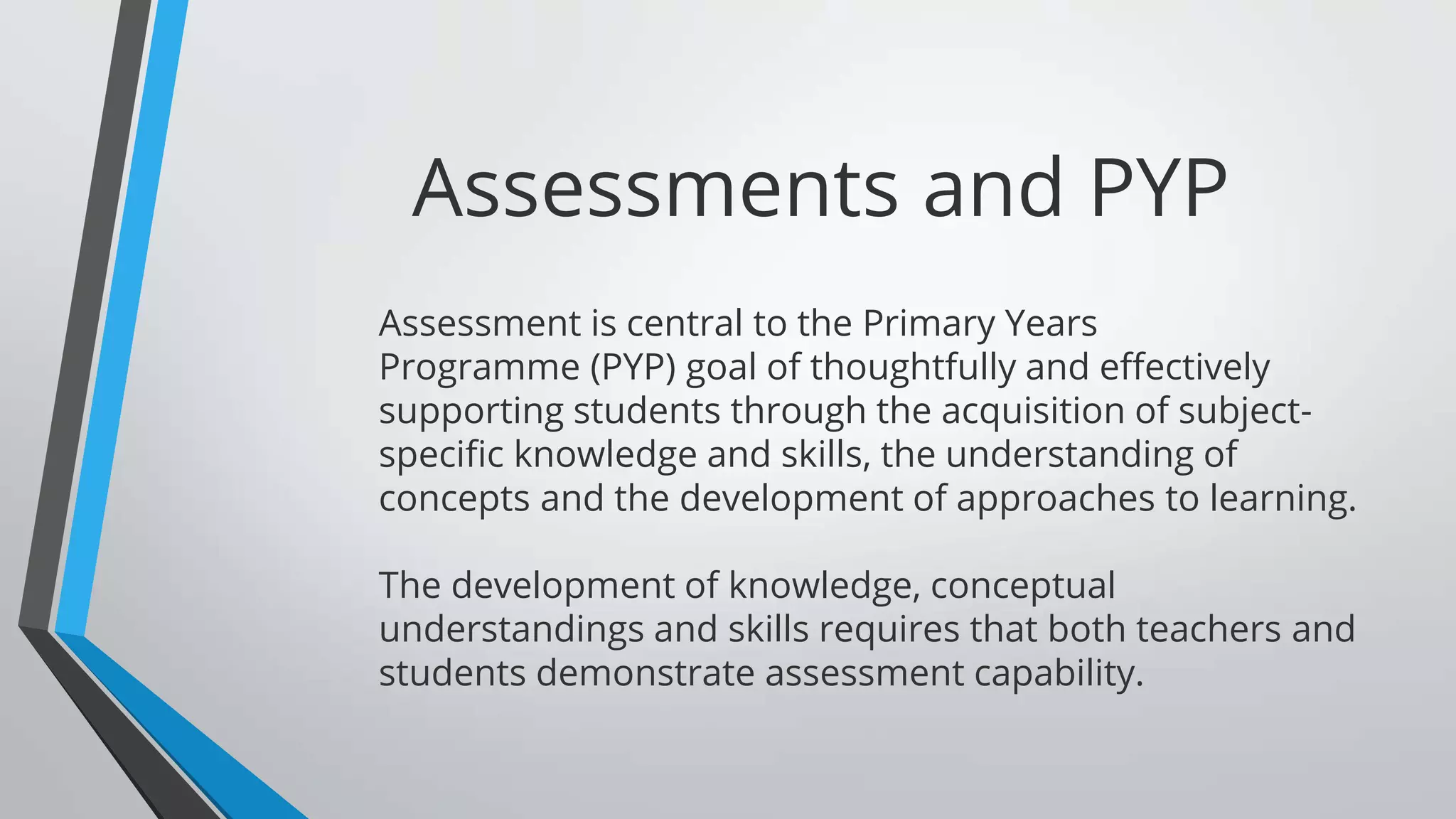 Training program - assessment in education (PYP) | PPTX