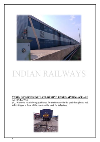Rake maintenance (C&W Depot AGC ) Indian Railways | DOCX