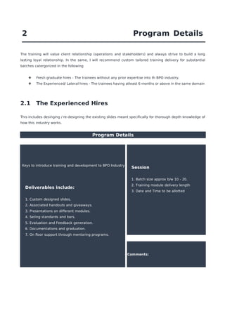 Training proposal & adherence handbook | PDF
