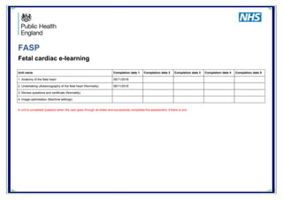Record of NHS Screening e-learning completion | PDF | Blood Disorders ...