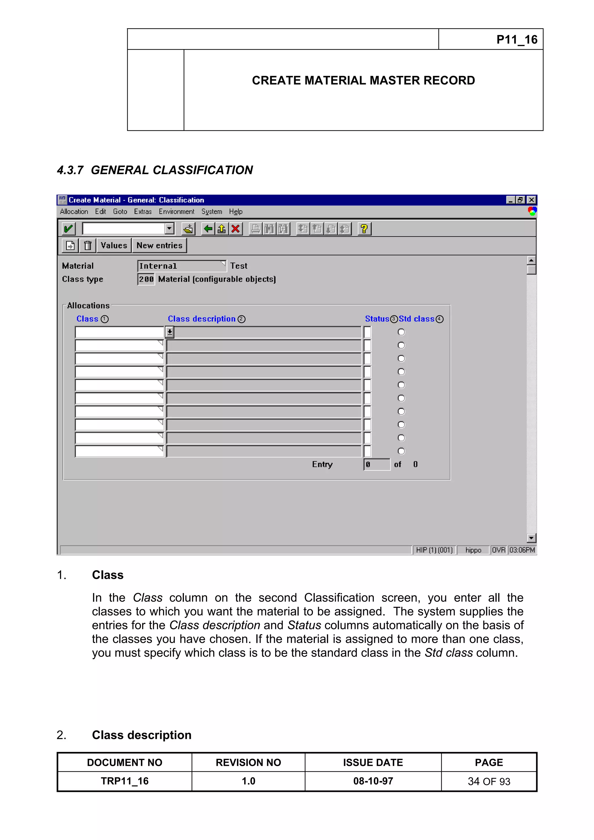 Training Reference Document Template | PDF