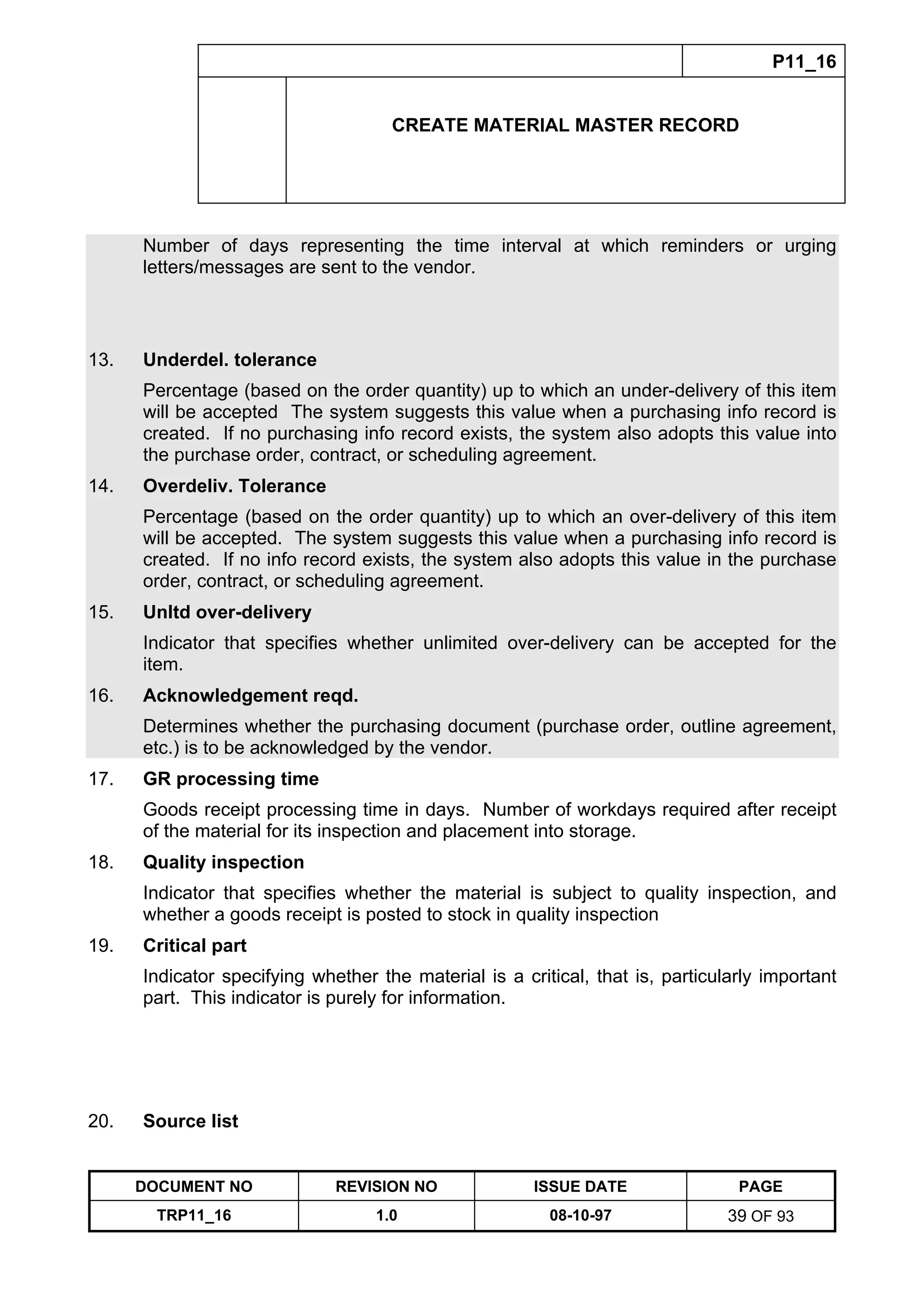 Training Reference Document Template | PDF