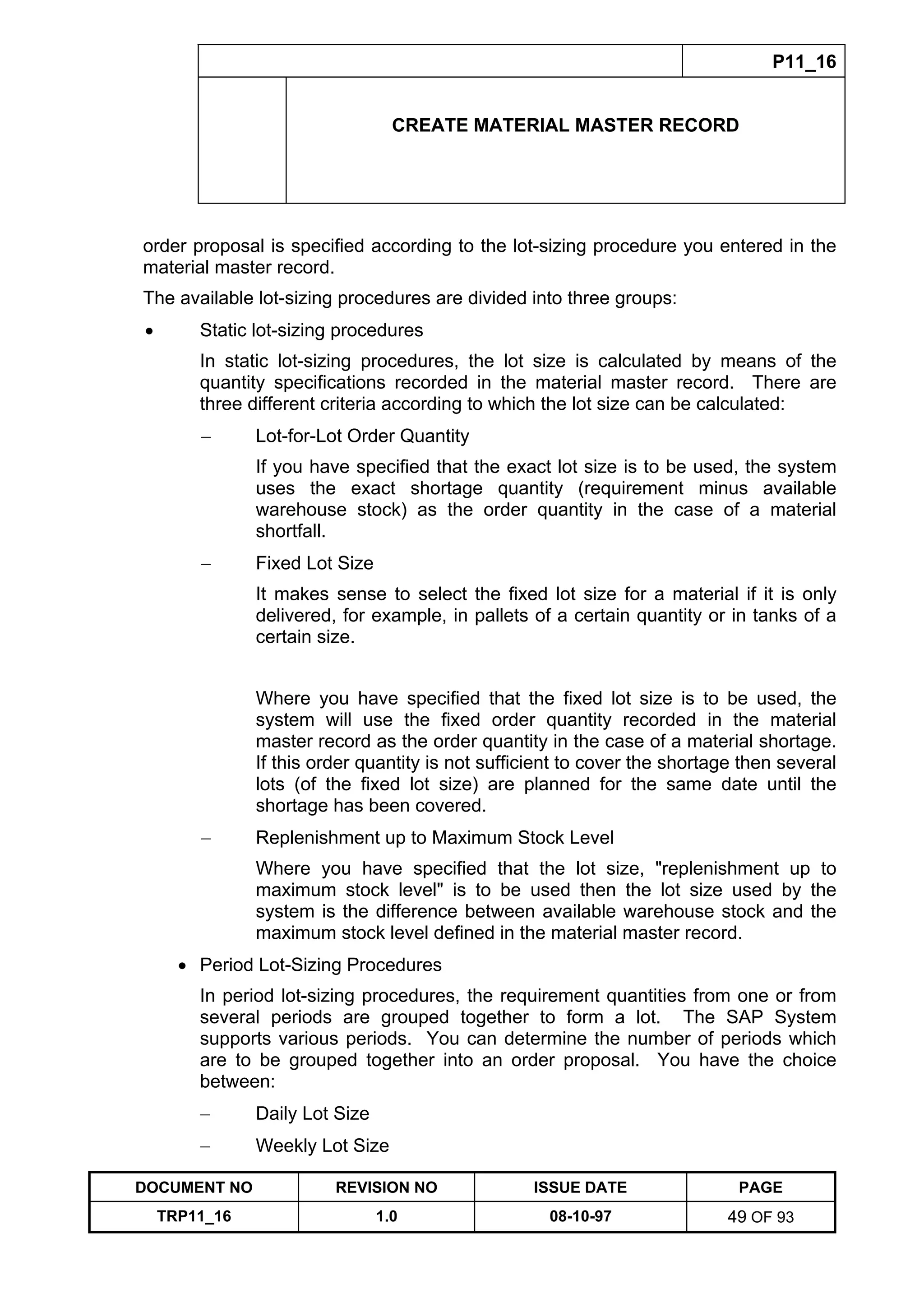 Training Reference Document Template | PDF