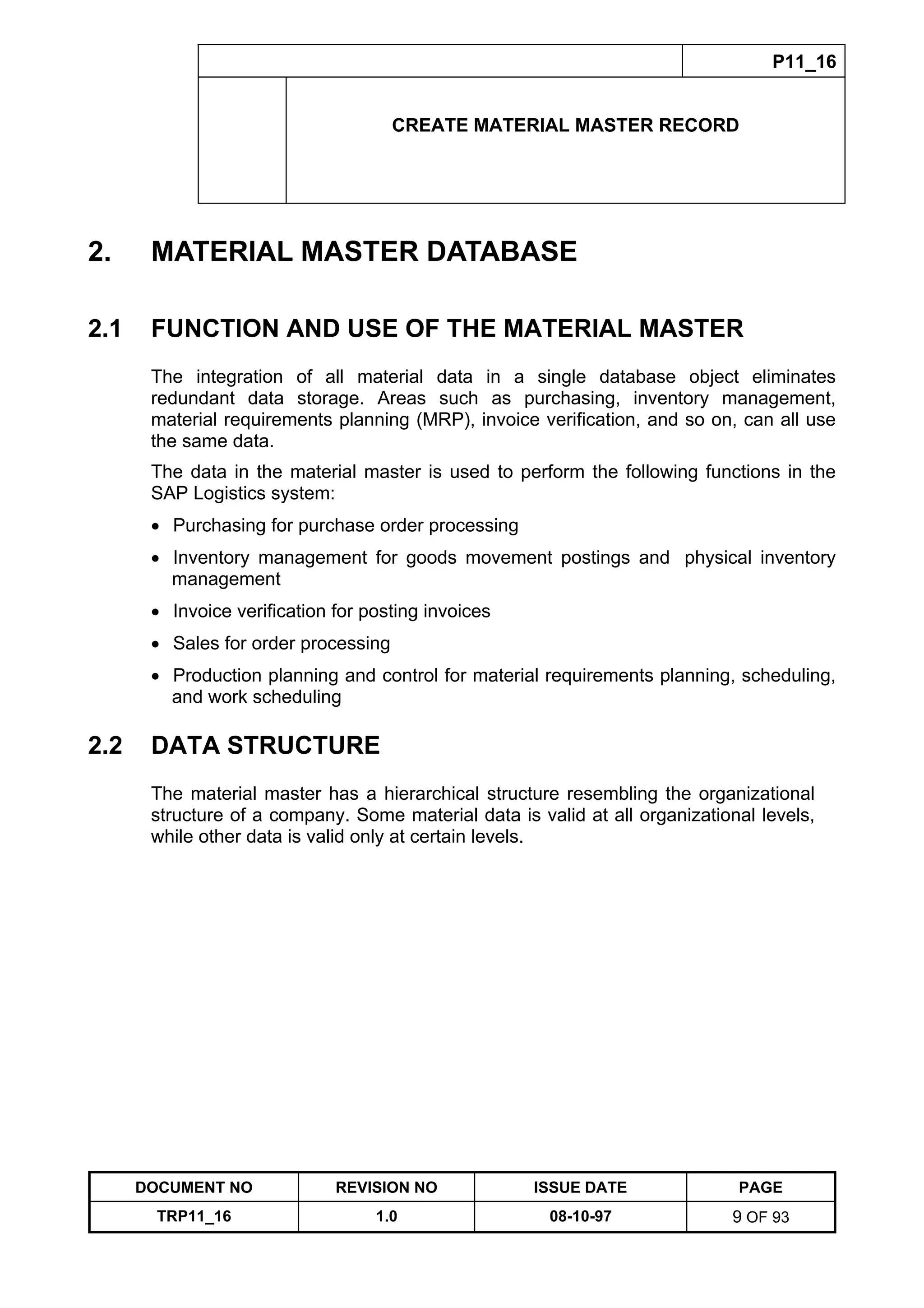 Training Reference Document Template | PDF