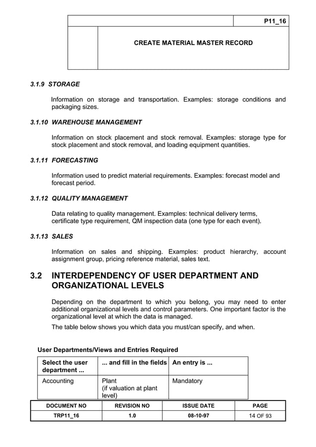 Training Reference Document Template | PDF