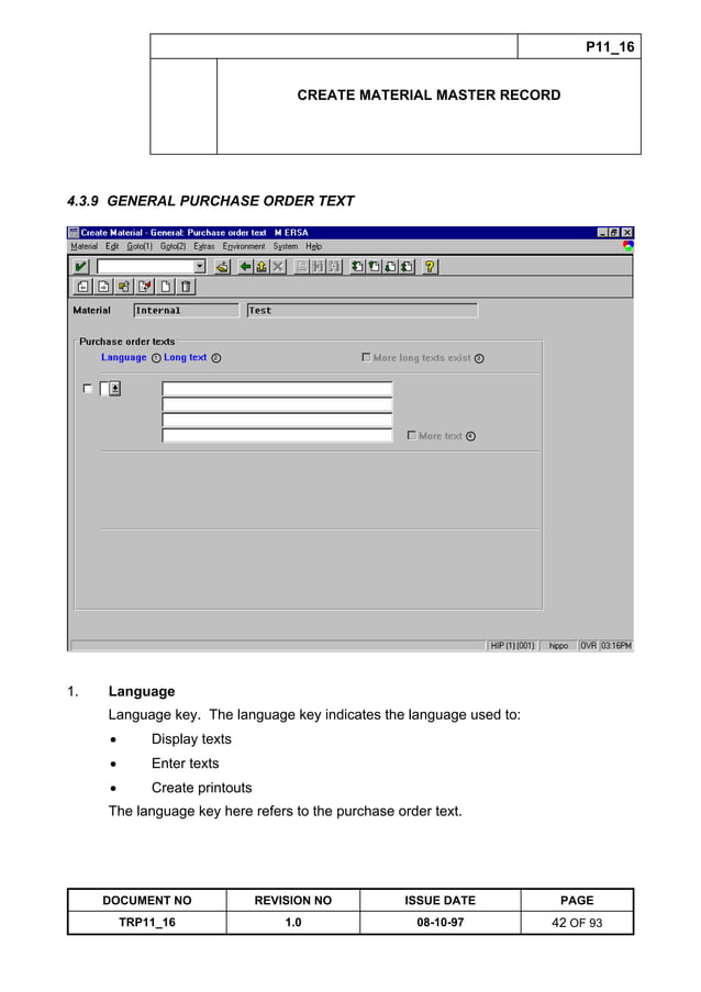 Training Reference Document Template | PDF