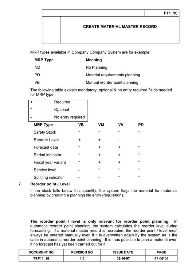 Training Reference Document Template | PDF