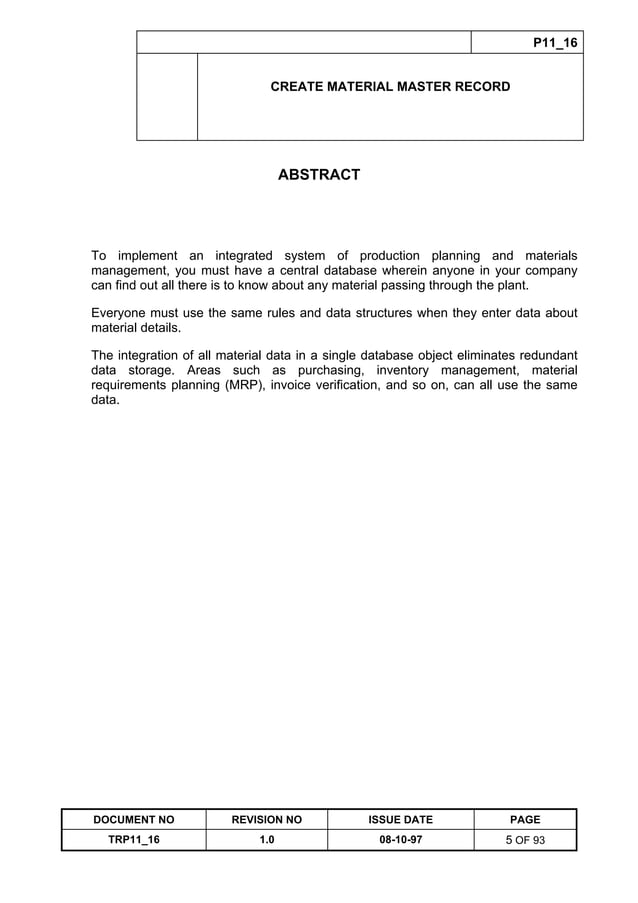 Training Reference Document Template | PDF