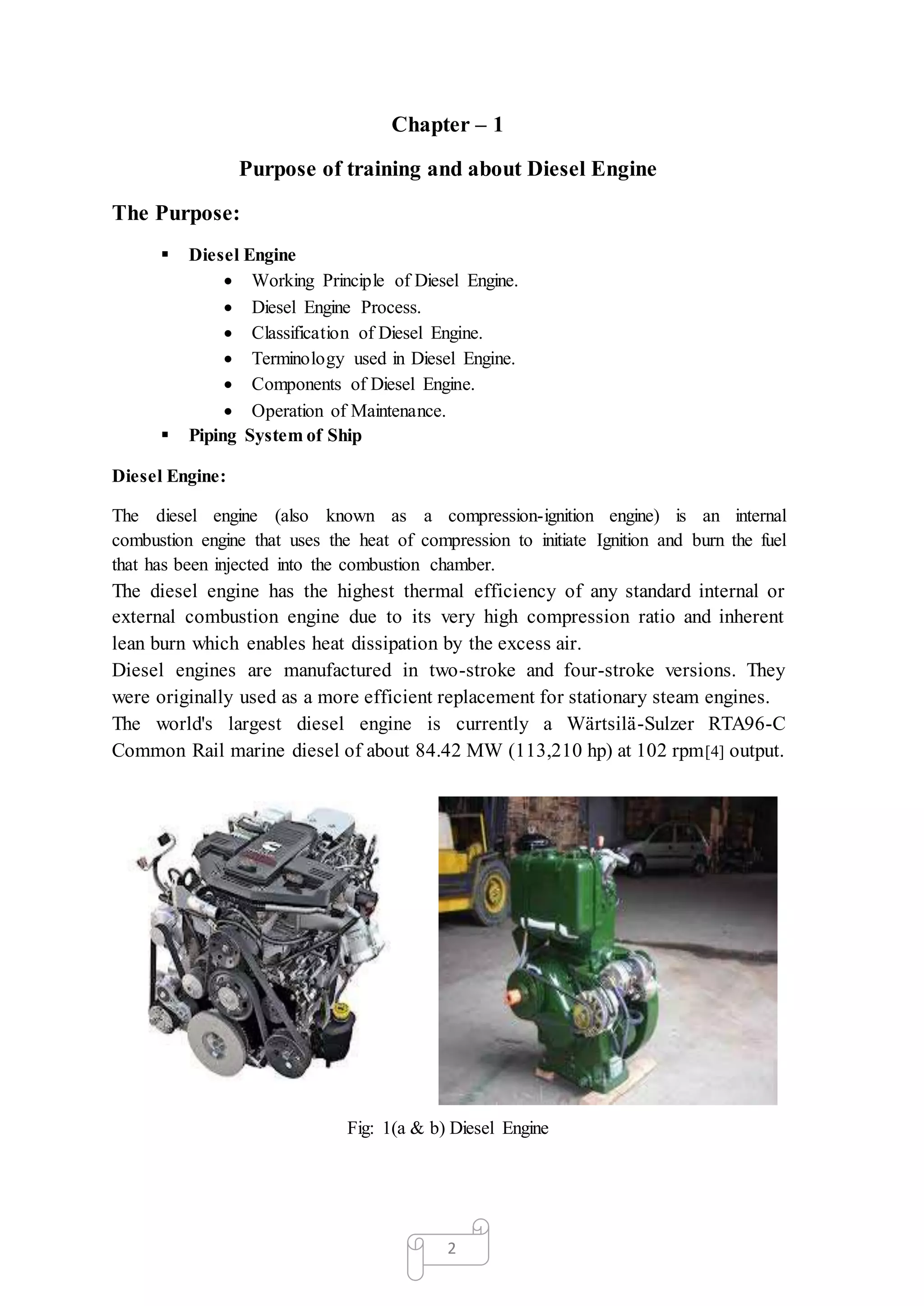 Training report on Diesel Engine's component Engine head | DOCX