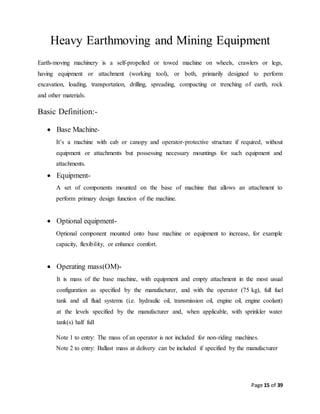 Northern Coalfields Limited Training report on Heavy Earth Moving And ...