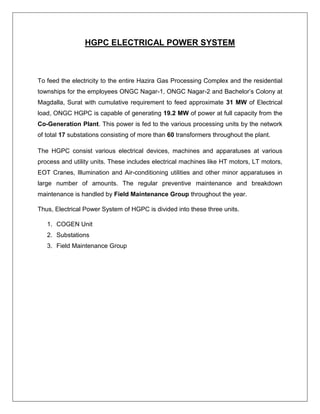 Industrial Training report at ONGC | PDF