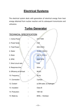 Narora Atomic Power Plant Vocational Training Report | PDF