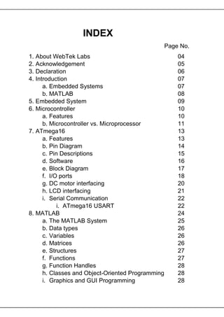 Training report on Embedded Systems and MATLAB | PDF