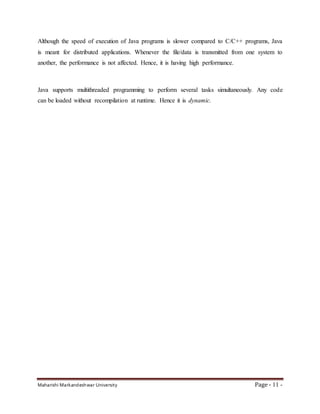 Core Java Training report | DOCX