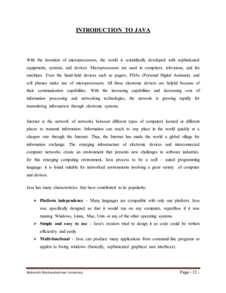 Core Java Training report | DOCX