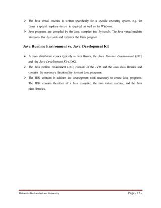 Core Java Training report | DOCX