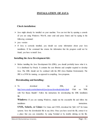 Core Java Training report | DOCX