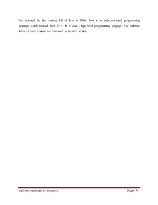 Core Java Training report | DOCX