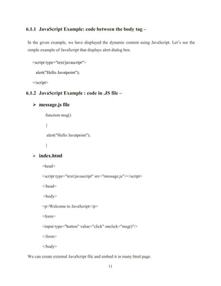 Training report on web developing | PDF