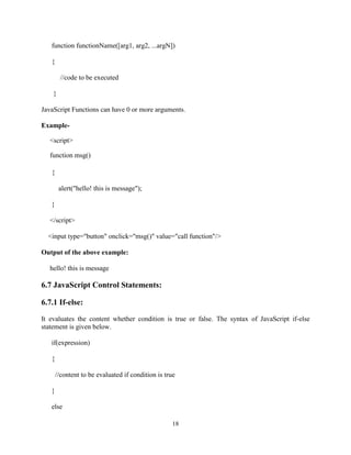 Training report on web developing | PDF