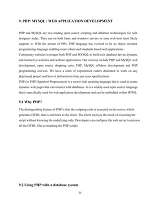 Training report on web developing | PDF