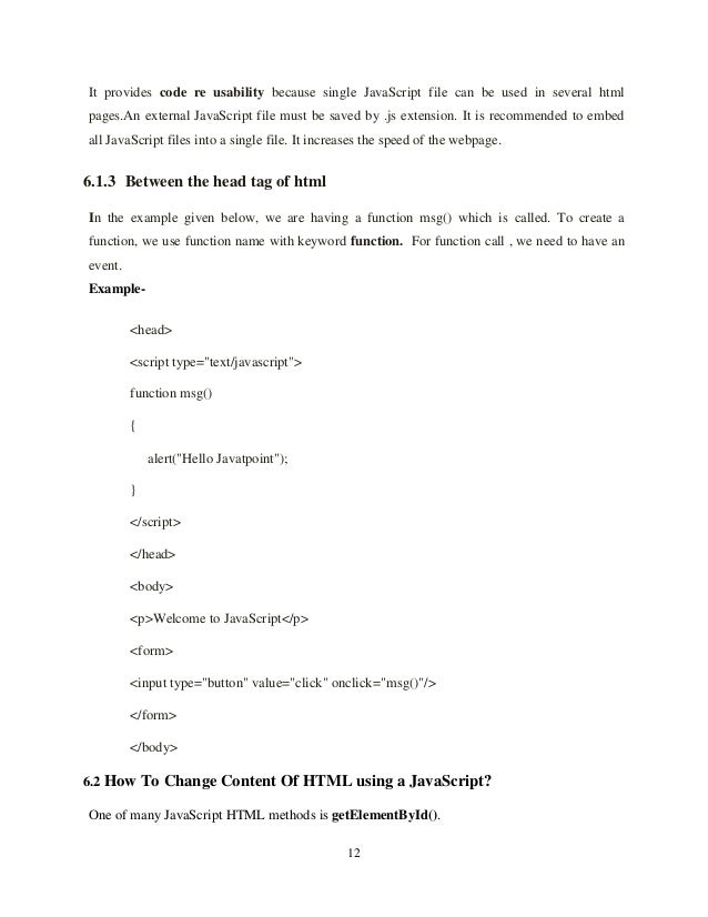 Training report on web developing
