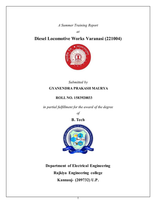 DLW Varanasi Training report | PDF