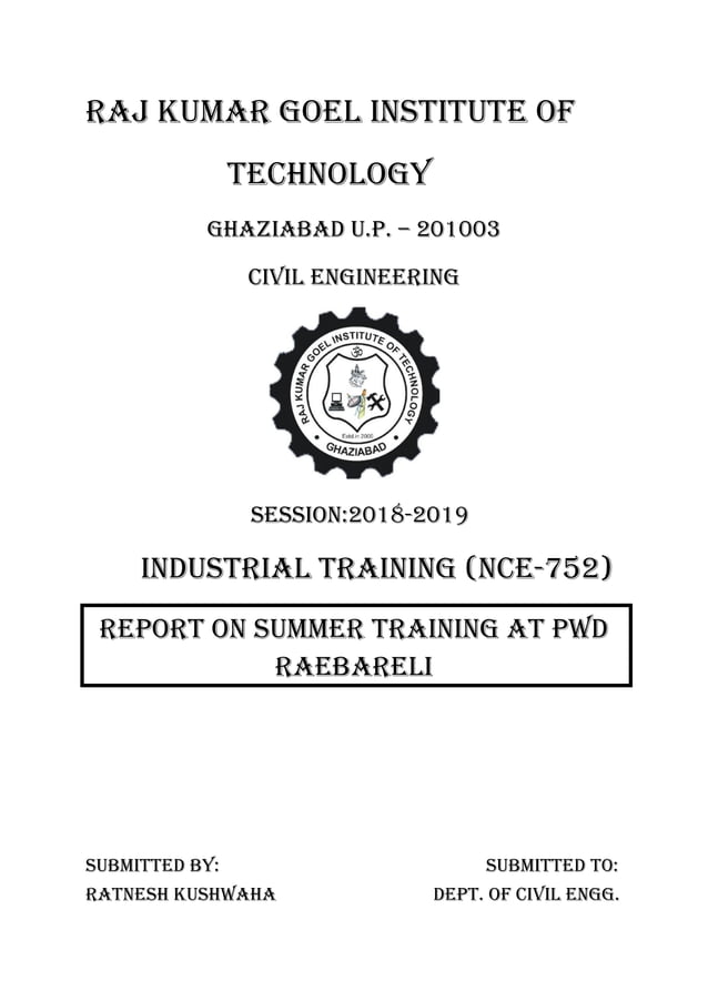 REPORT ON SUMMER TRAINING AT PWD(FLEXIBLE PAVEMENTS CONSTRUCTION) | PDF