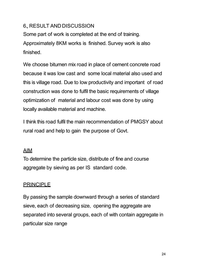 Training report of road construction | PPTX | Civil Engineering Industry | Industries