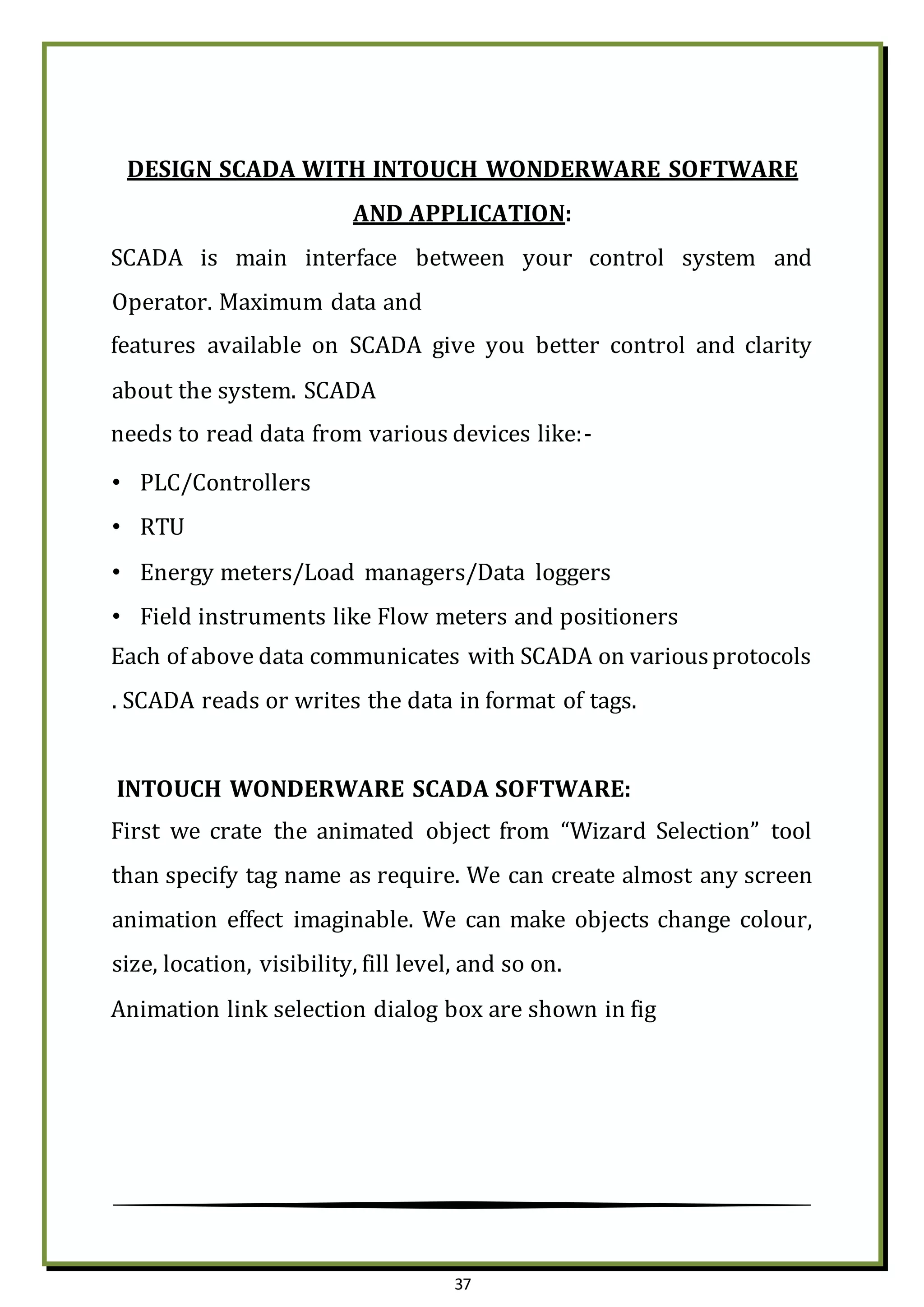 training report. automation,plc , scada | DOCX