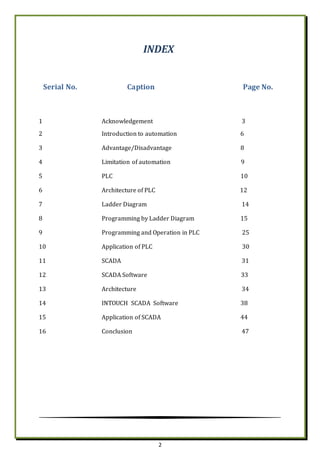 training report. automation,plc , scada | DOCX