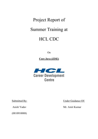 Training report anish | PDF