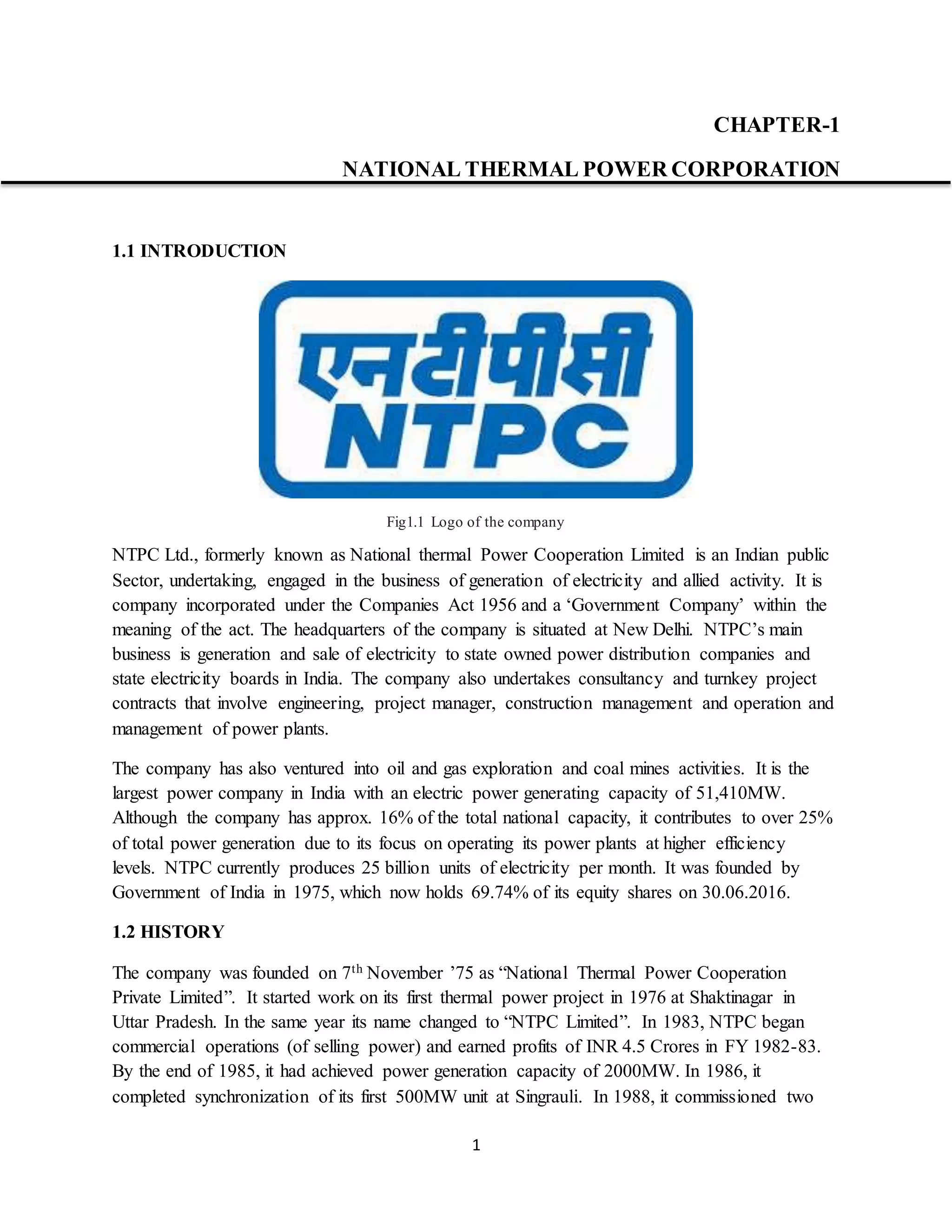 National Thermal Power Corporation: India's largest power producer | PDF