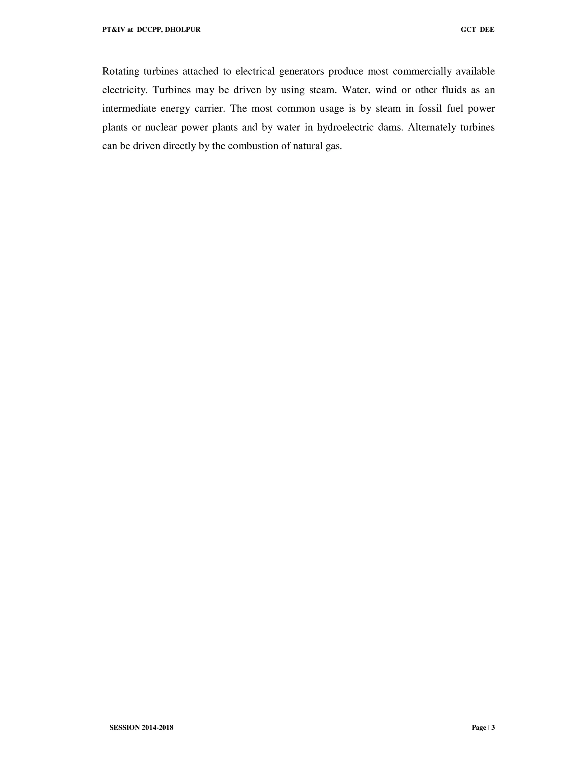 Training Report DCCPP, Dholpur | PDF