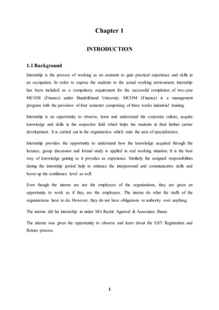 Mcom summer training report on GST | DOCX