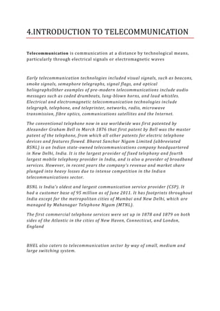 Training report on telecom exchange2 | DOCX