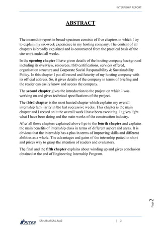 Civil Engineering Summer Training Report at RITES Ltd. | PDF