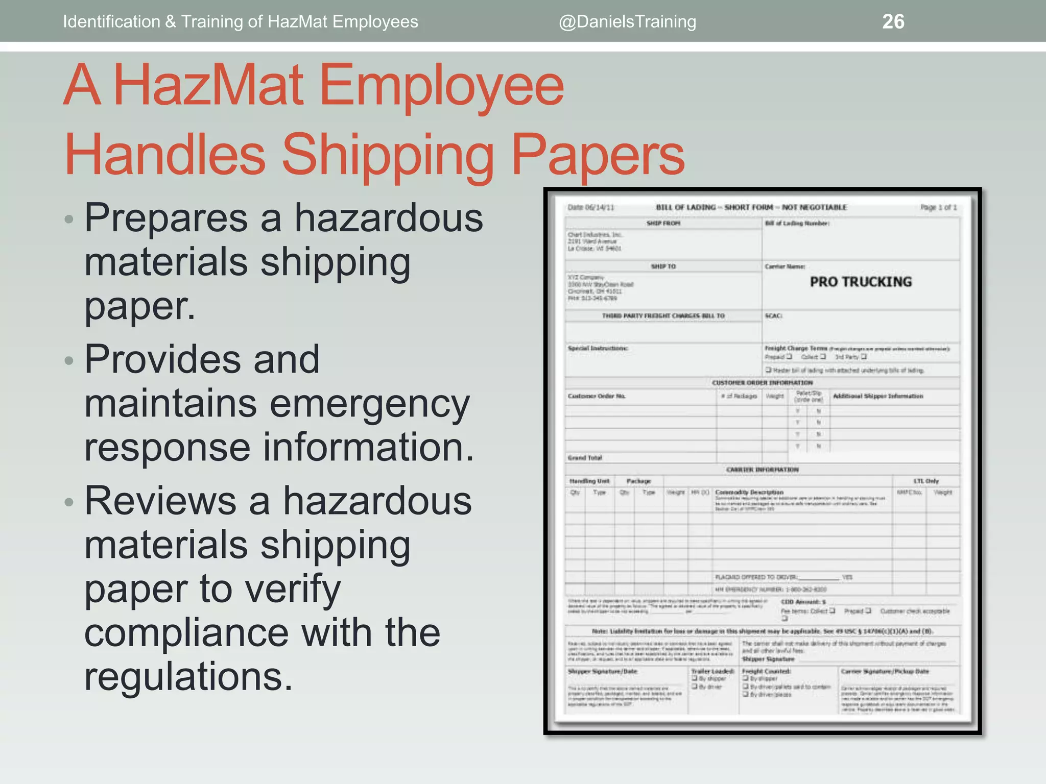 Who or What is a HazMat Employee? | PPTX