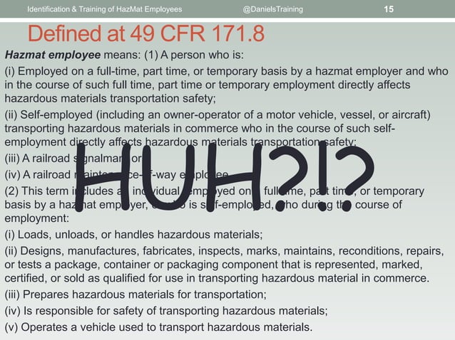 Who or What is a HazMat Employee? | PPT