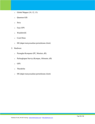 PELATIHAN APLIKASI GIS UNTUK PENGELOLA BASIS DATA BASIC (DASAR ...